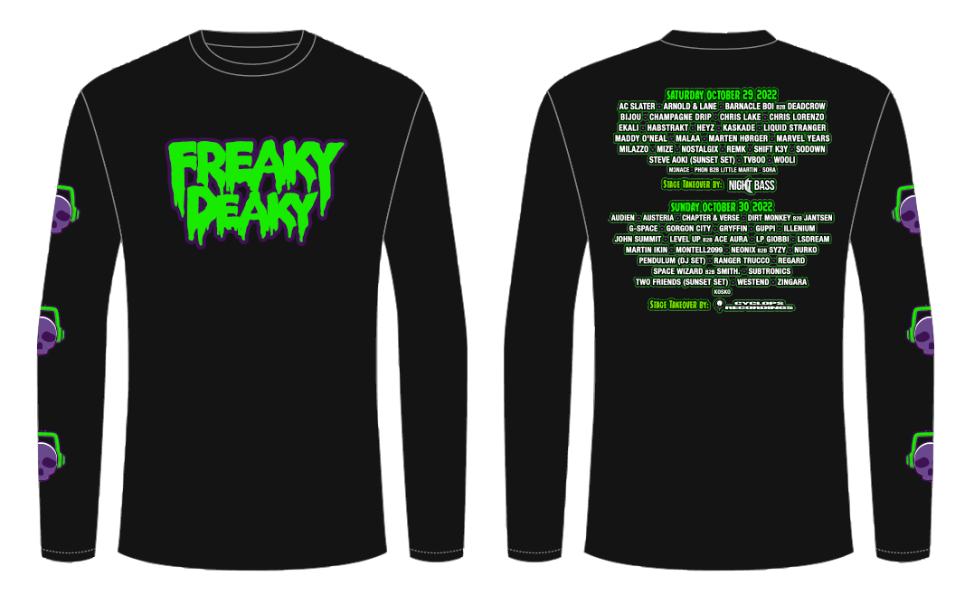 Freaky Deaky 2022 Long Sleeve Lineup Shirt – DDP Merch